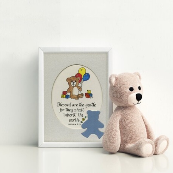 Art | Cute Vintage Teddy Bear With Balloons Art Print In Mat ...